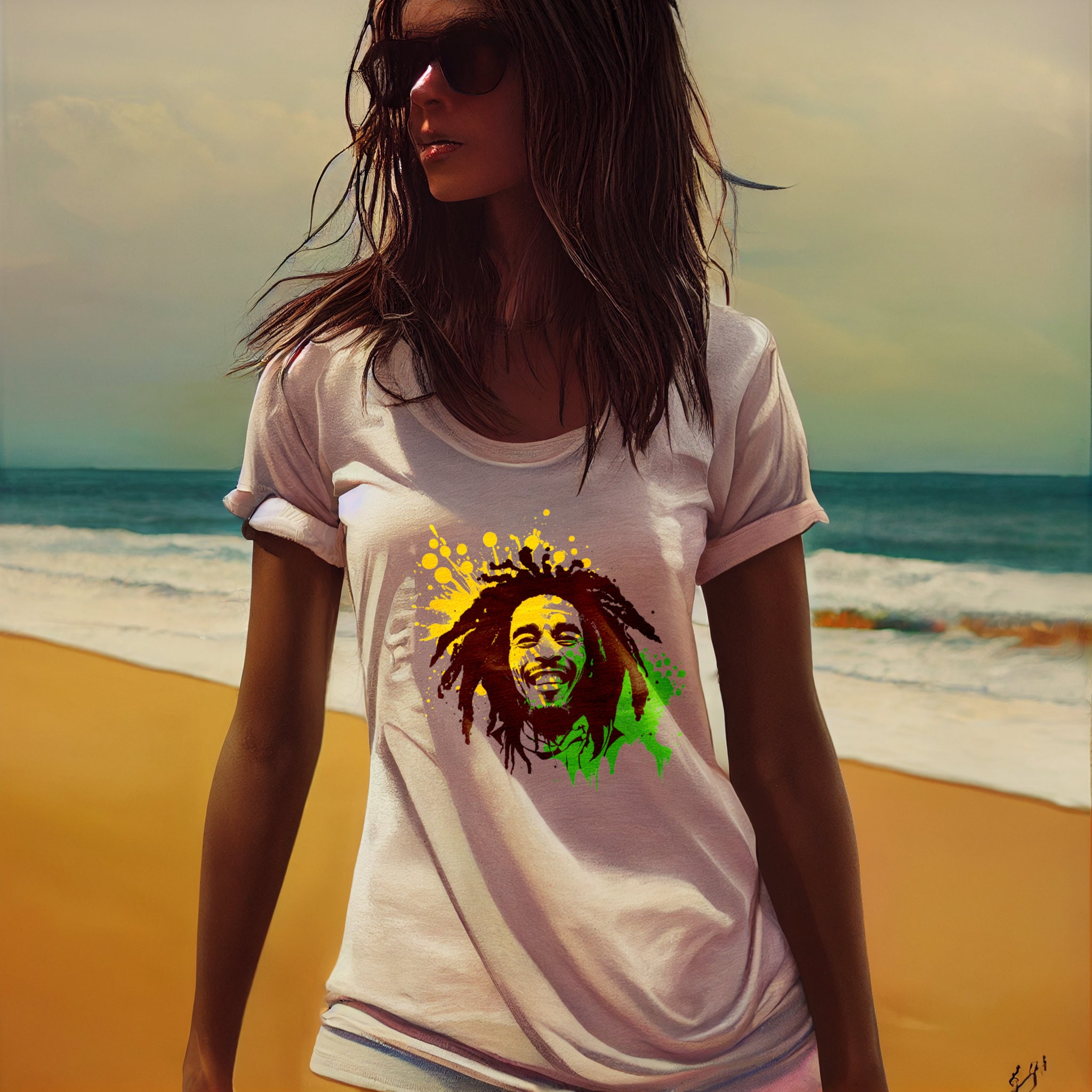Original Bob Marley Reggae T-shirt Reggae Shirt With Jamaican Colors ...