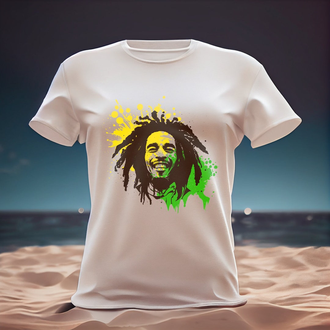 Original Bob Marley Reggae T-shirt - Reggae Shirt With Jamaican Colors ...