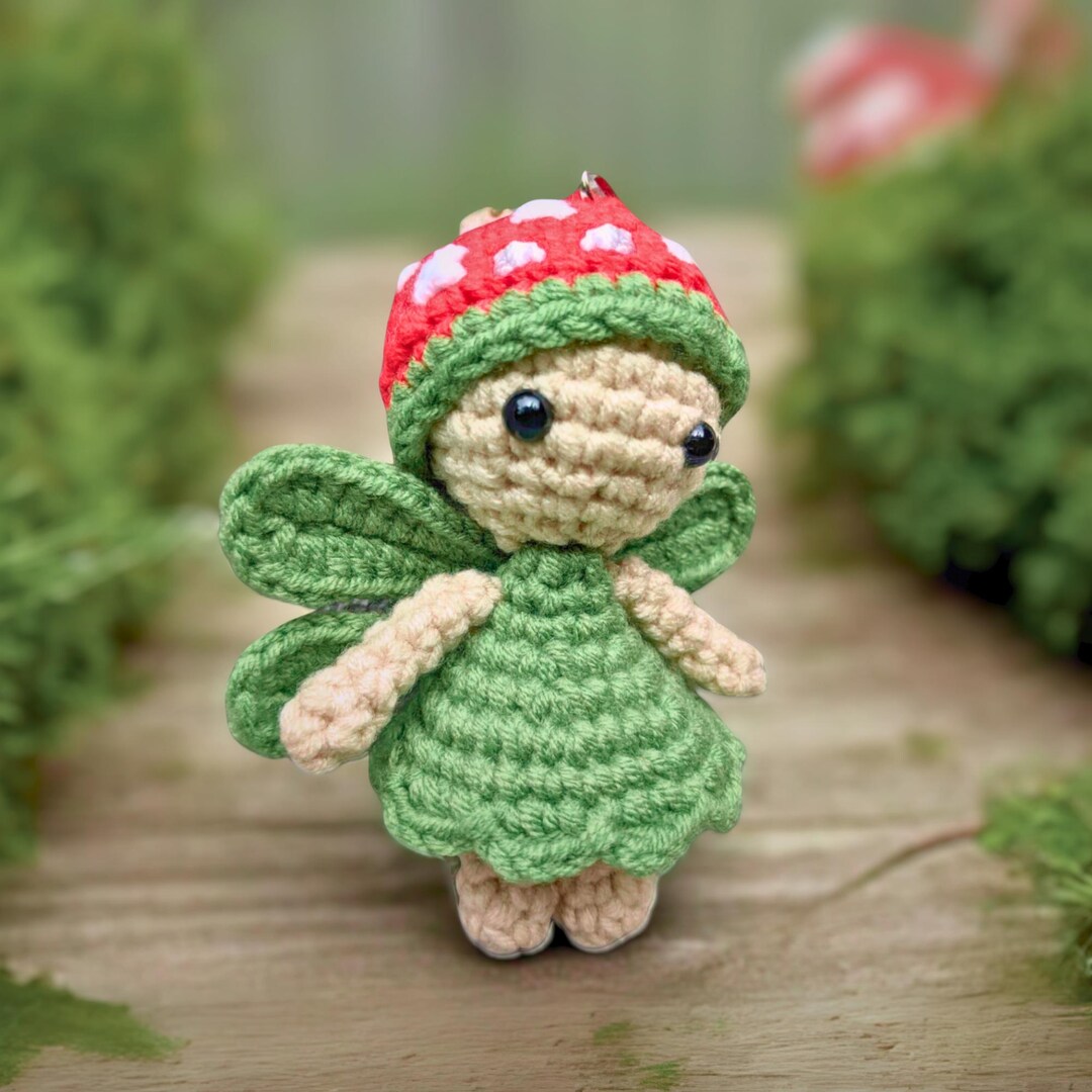 Fairy Crochet Keychain Tutorial, Fae Crochet Pattern, Tiny Forest ...