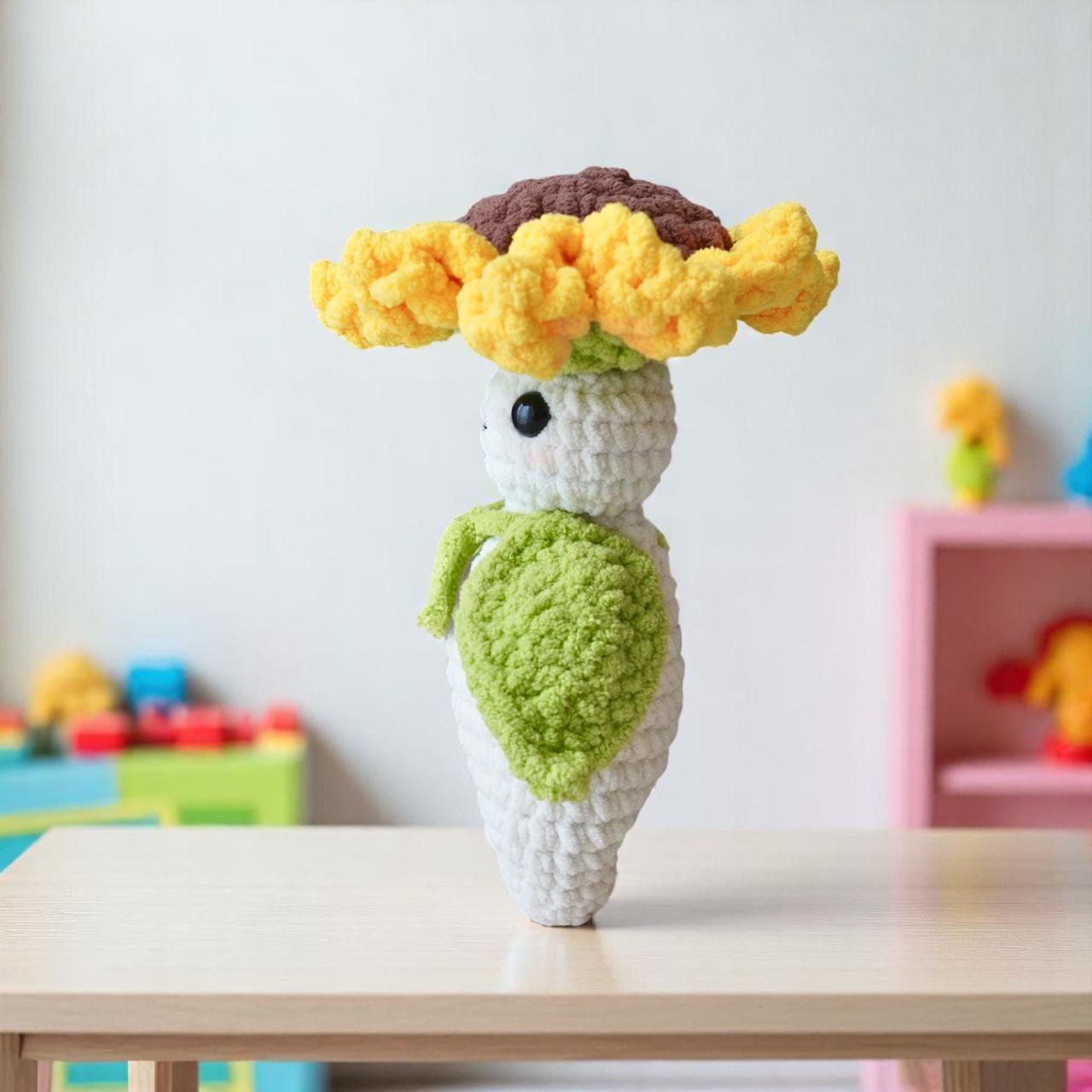 Sunflower Sprite Crochet Pattern: 2-in-1 Chunky Amigurumi Tutorial ...