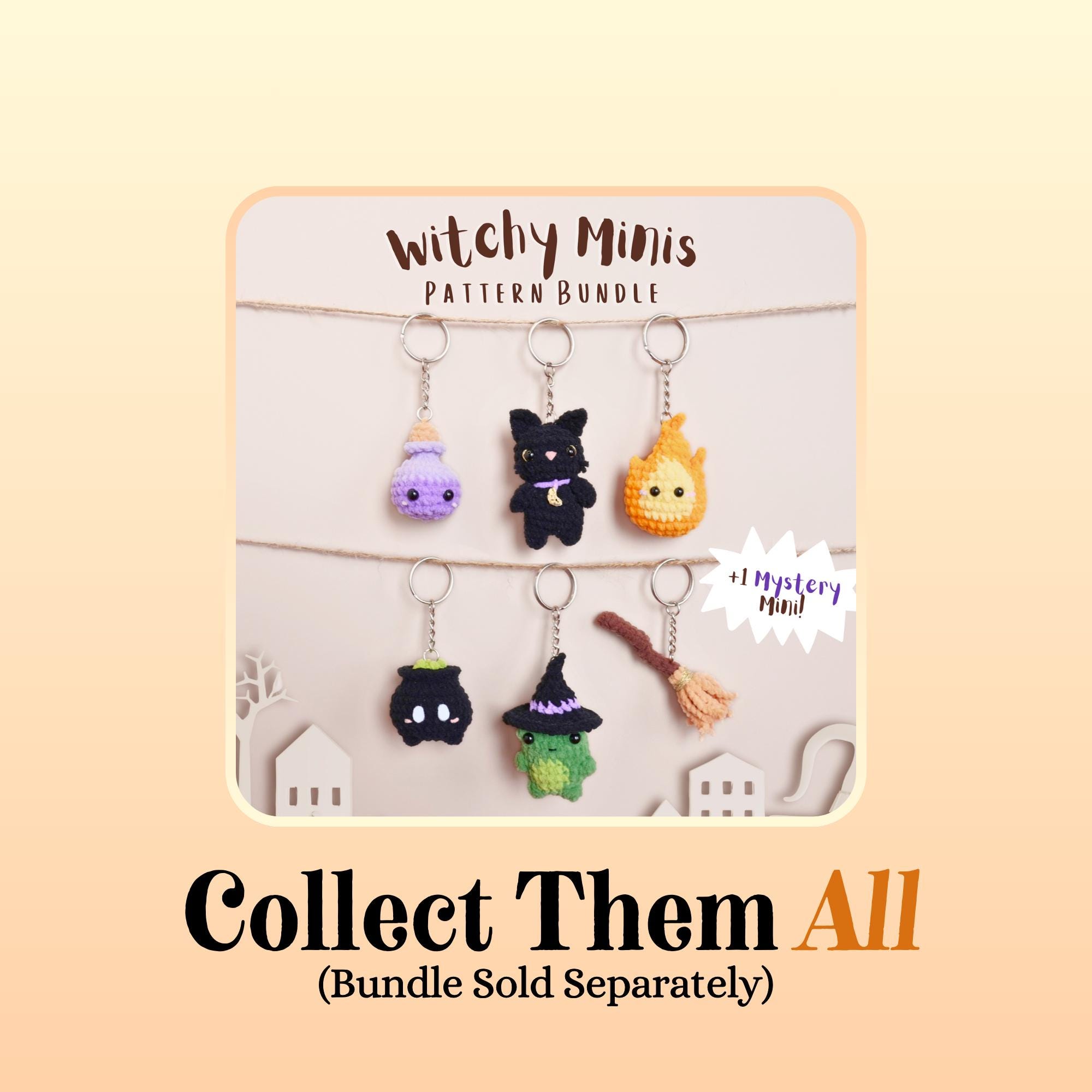 Ember Sprite Crochet Pattern: Halloween Amigurumi Keychain, Witchy Car ...