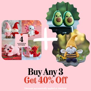 Valentines Crochet Pattern Bundle, 4 Valentine's Day Crochet Patterns ...