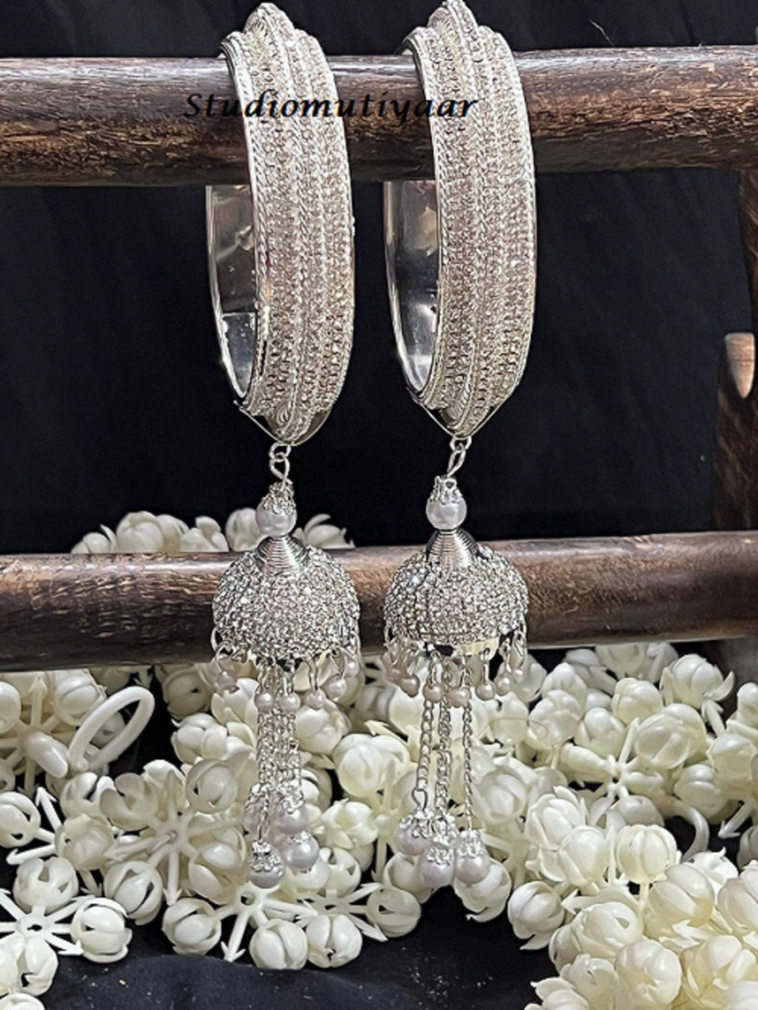 Silver AD Latkan Bangles Gold Bangles Set Bridal Diamond - Etsy