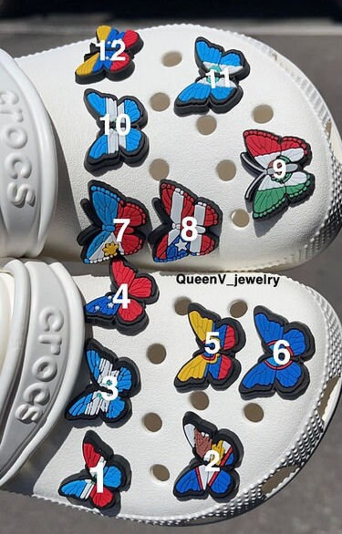 Mariposas De Bandera Butterfly Flag Croc Charms - Etsy