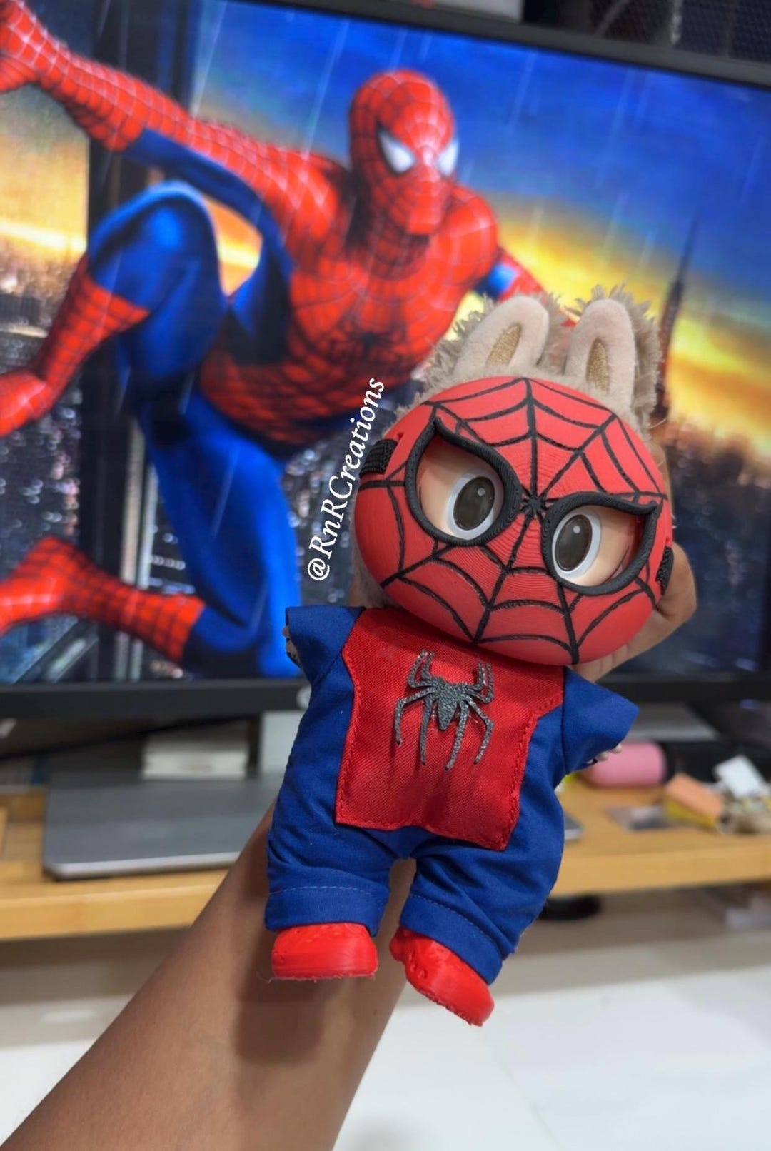 Handmade Outfit for Labubu – Spider Web Mask - Etsy