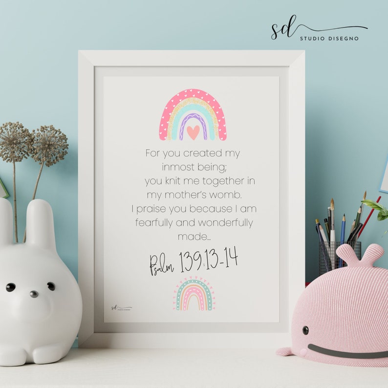 Psalm 139 – Bible Verse, Scripture Wall Art, Christian Printable, Baby ...
