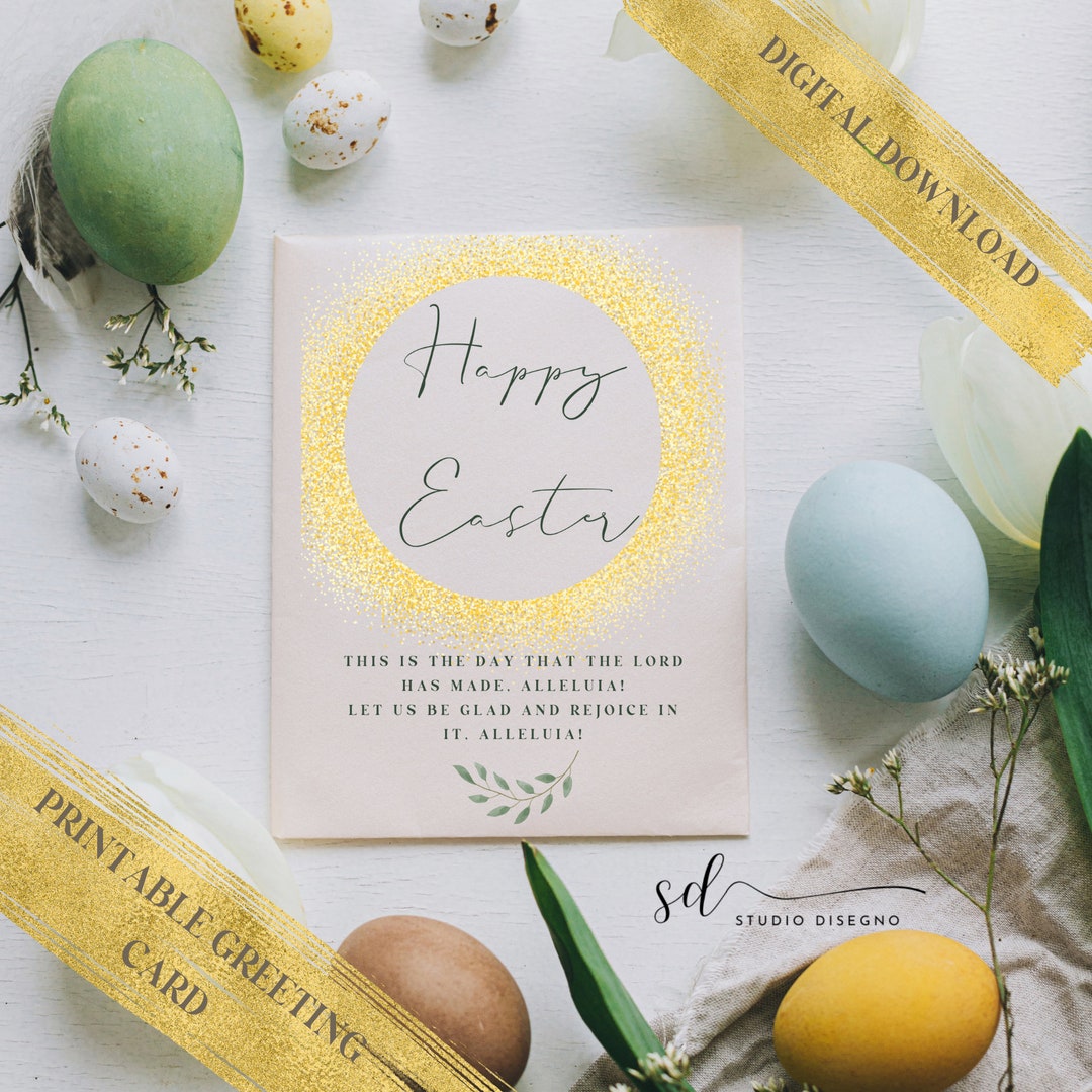 DIGITAL Easter Printable Greeting Card, Happy Easter Card, Instant ...