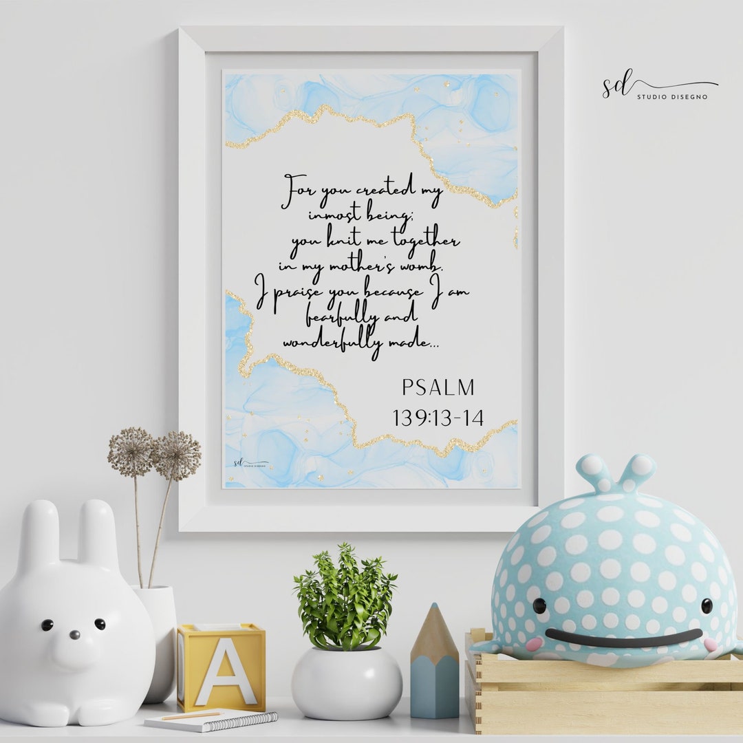Psalm 139 – Bible Verse, Scripture Wall Art, Christian Printable, Baby ...
