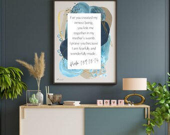 Psalm 139 – Bible Verse, Scripture Wall Art, Catholic Printable, Pink ...