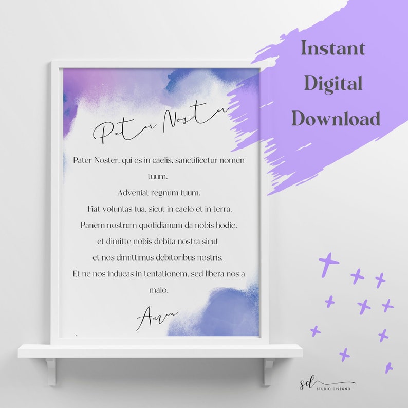 Pater Noster – the Lord’s Prayer - Modern Catholic Wall Art, Latin ...