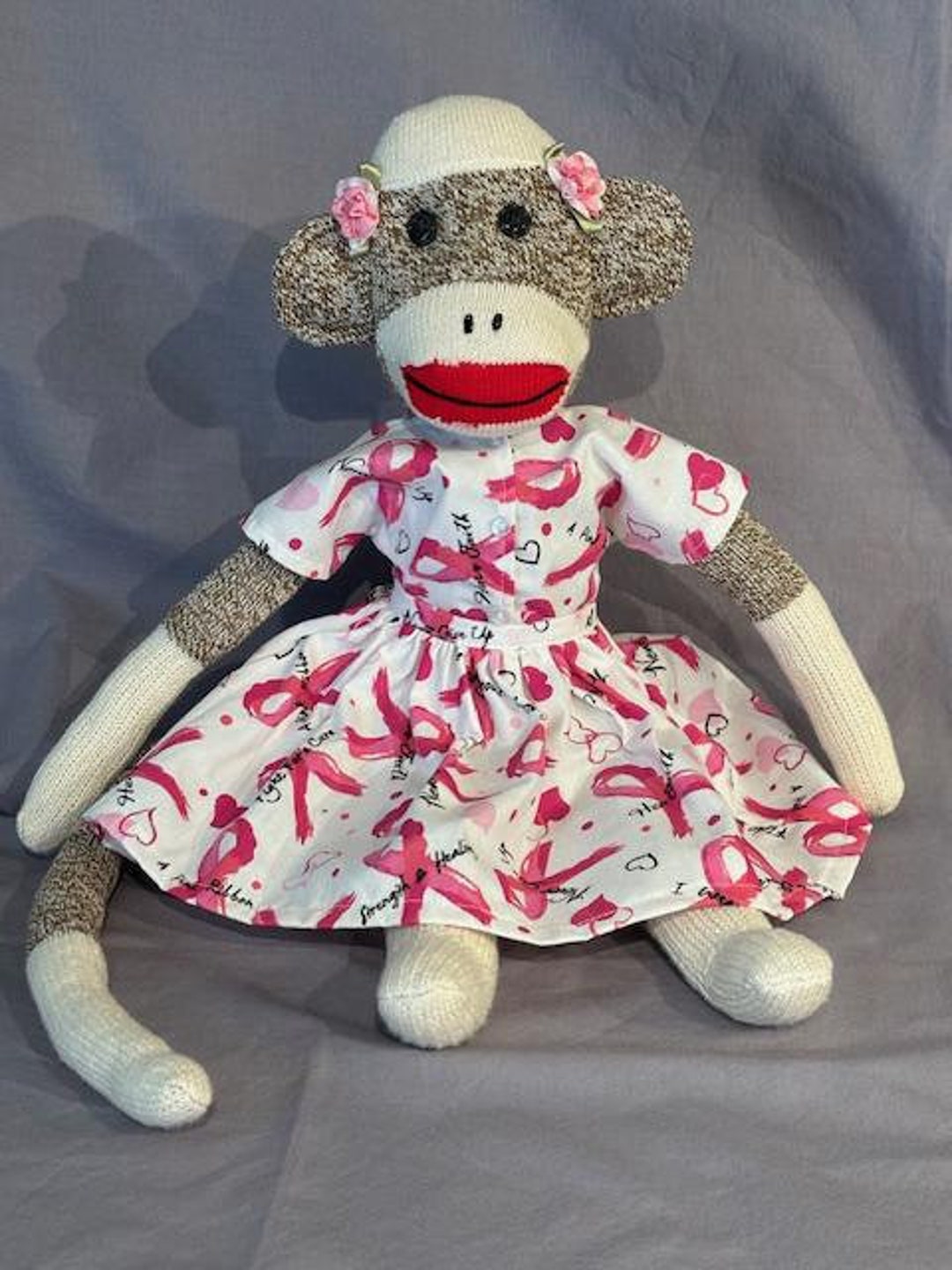 Sock Monkey | Classic Red Heel | Pink Ribbon | Breast Cancer | Fight ...
