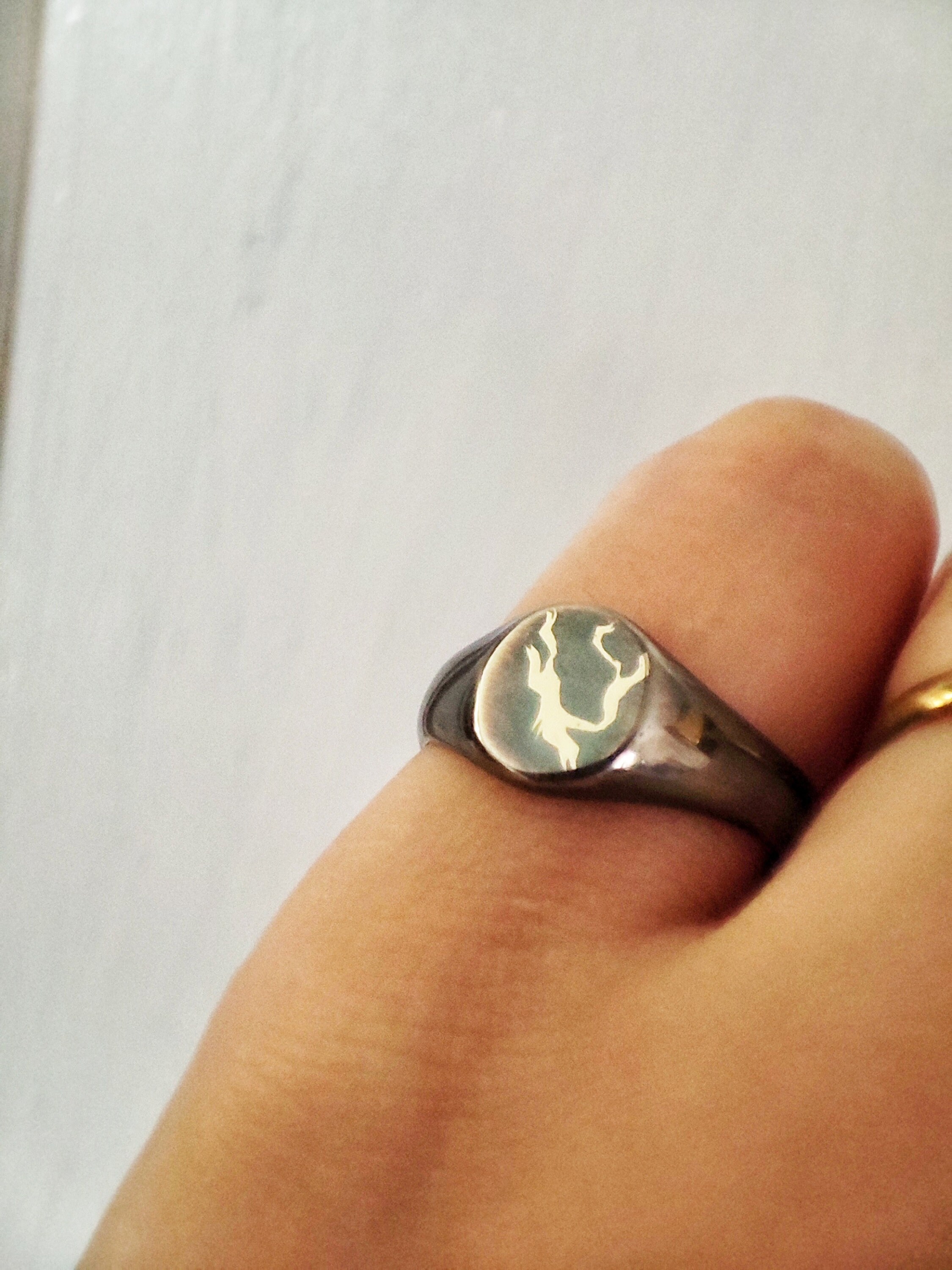 Kintsugi Signet Ring by Glafx, Chevalier Kintsugi Ring, Silver Gold ...