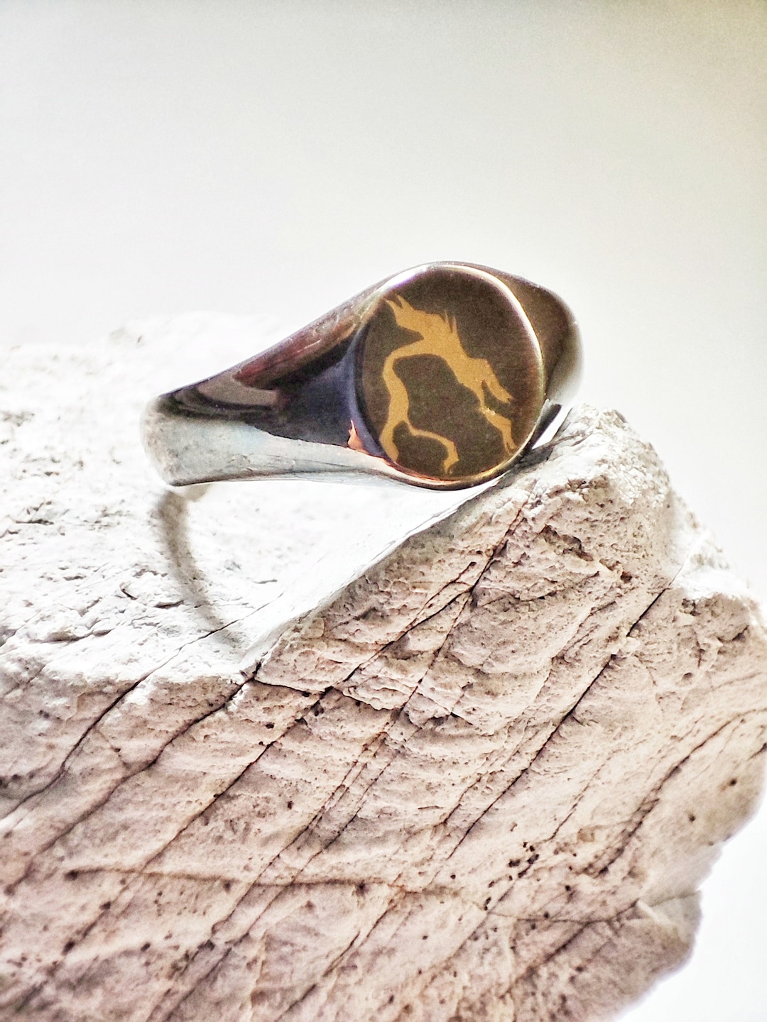 Kintsugi Signet Ring by Glafx, Chevalier Kintsugi Ring, Silver Gold ...