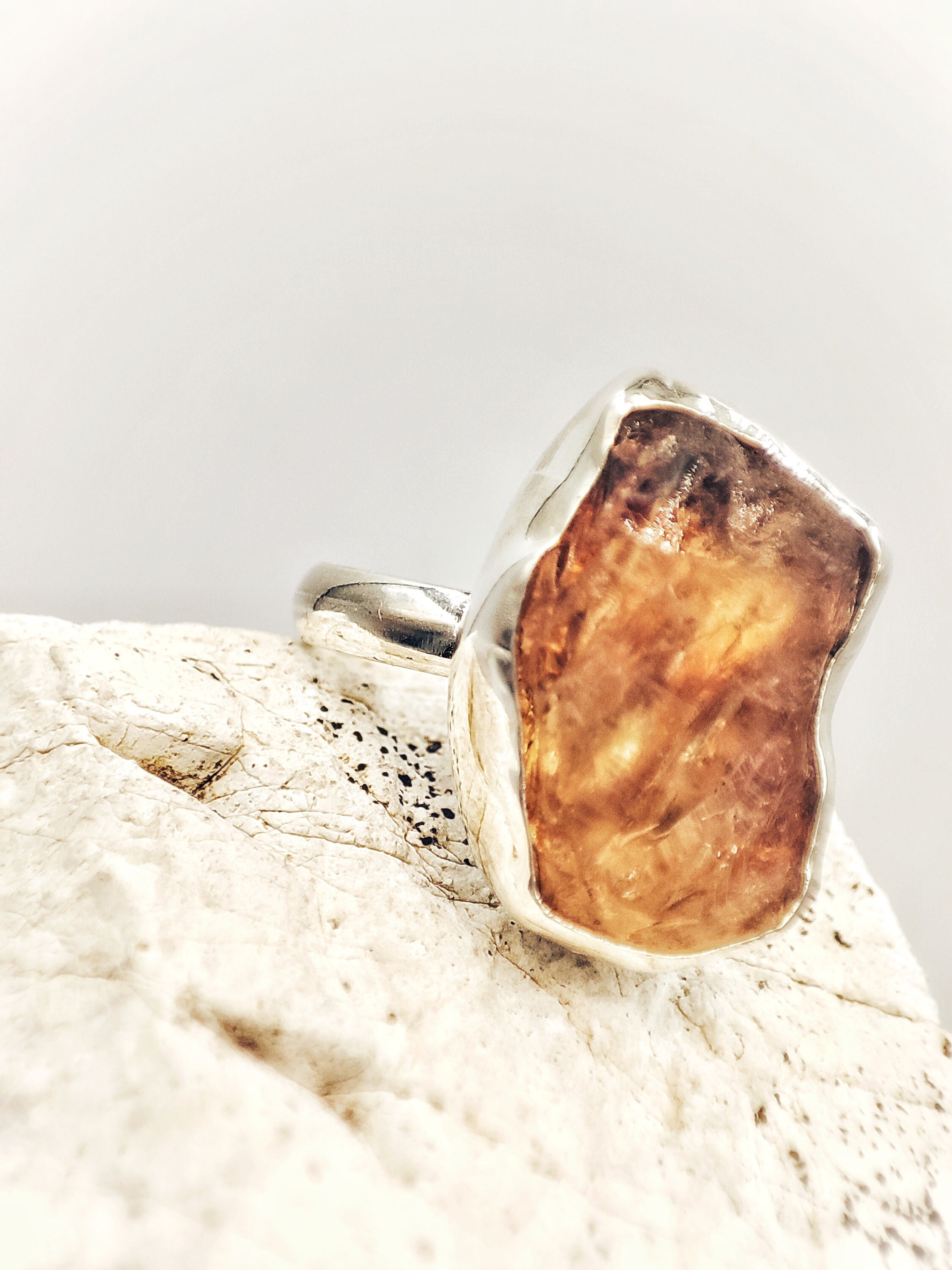 Raw Rutilated Quartz Ring by Glafx, Yellow Rutile Ring, Statement ...