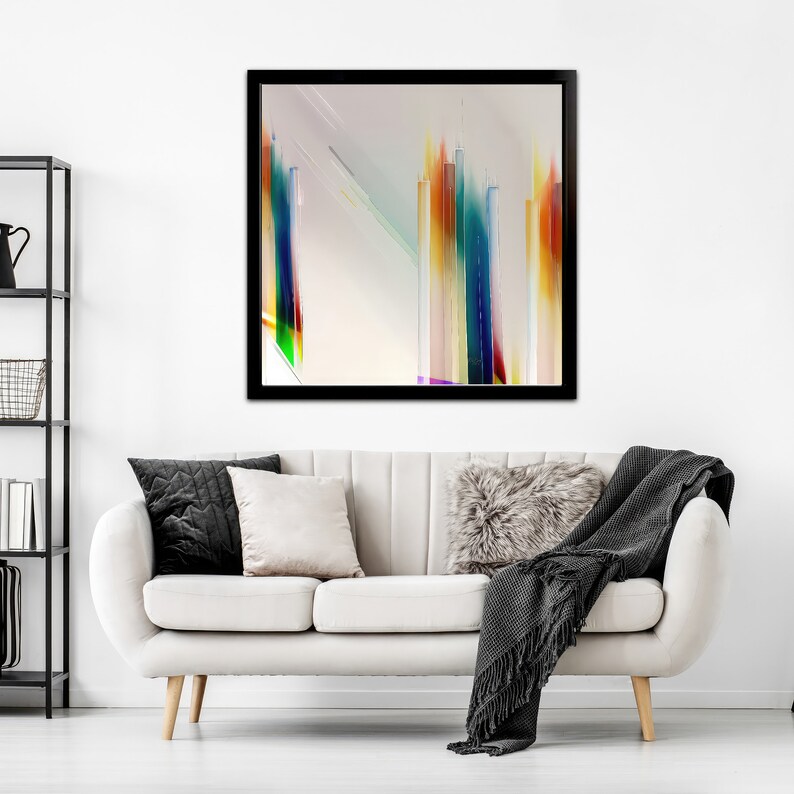 Abstract RGB Color Stripes Art Print Print up to 36 Square INSTANT ...