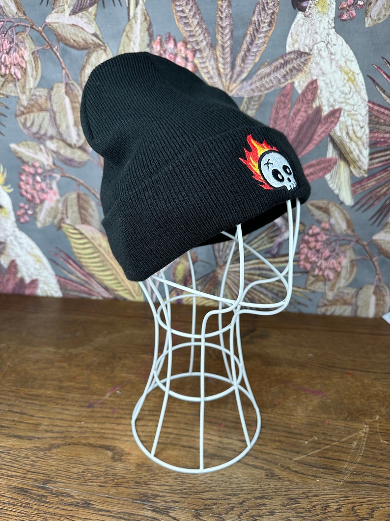 Beanie Skull Hat Valentines Gift Embroidered Skeleton Headwear Spring ...