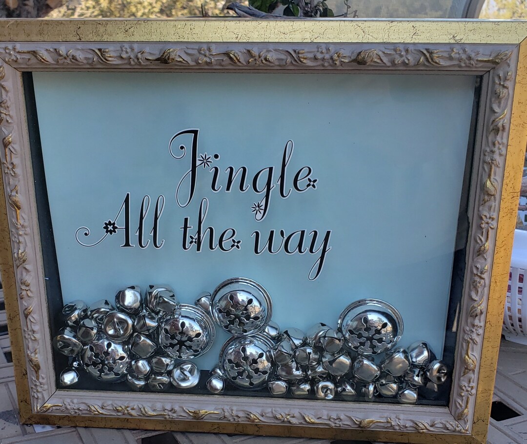 Jingle All the Way, Upcycled Frame, Decorations, Wall Hanging, Hand ...