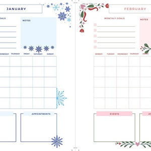 Digital Printable Monthly Planner Pages, Printable Planer, Digital ...