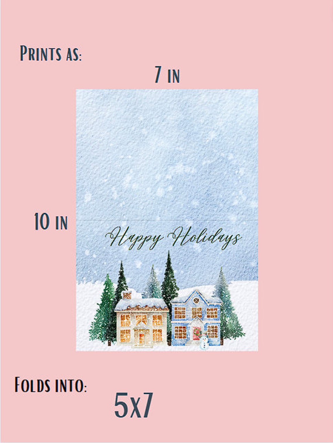 Printable Happy Holidays Card, Digital Card, Digital Download ...