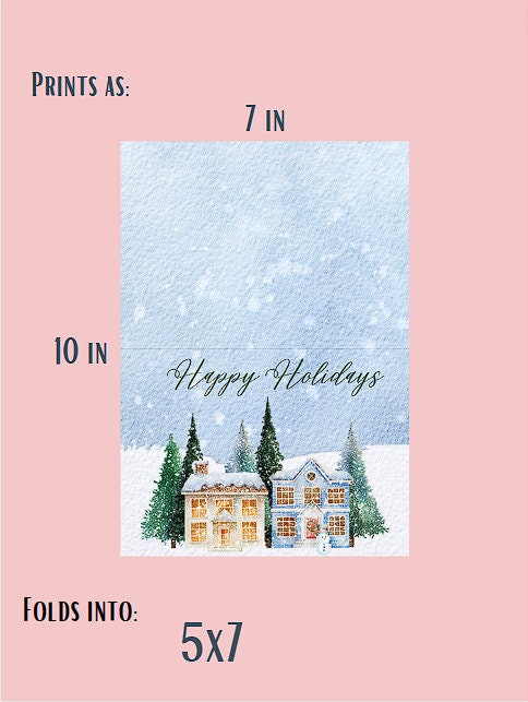 Printable Happy Holidays Card, Digital Card, Digital Download ...