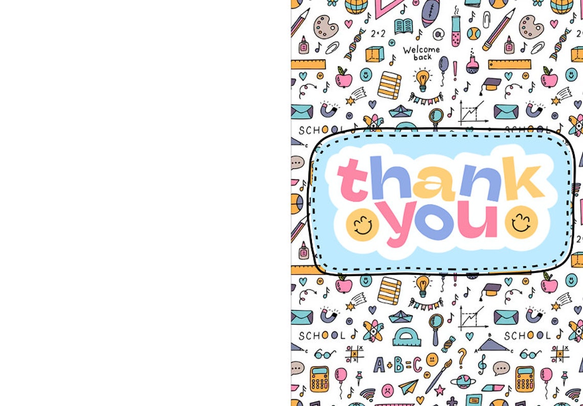 Digital Thank You Card, Printable Thank You, Teacher Appreciation Card ...