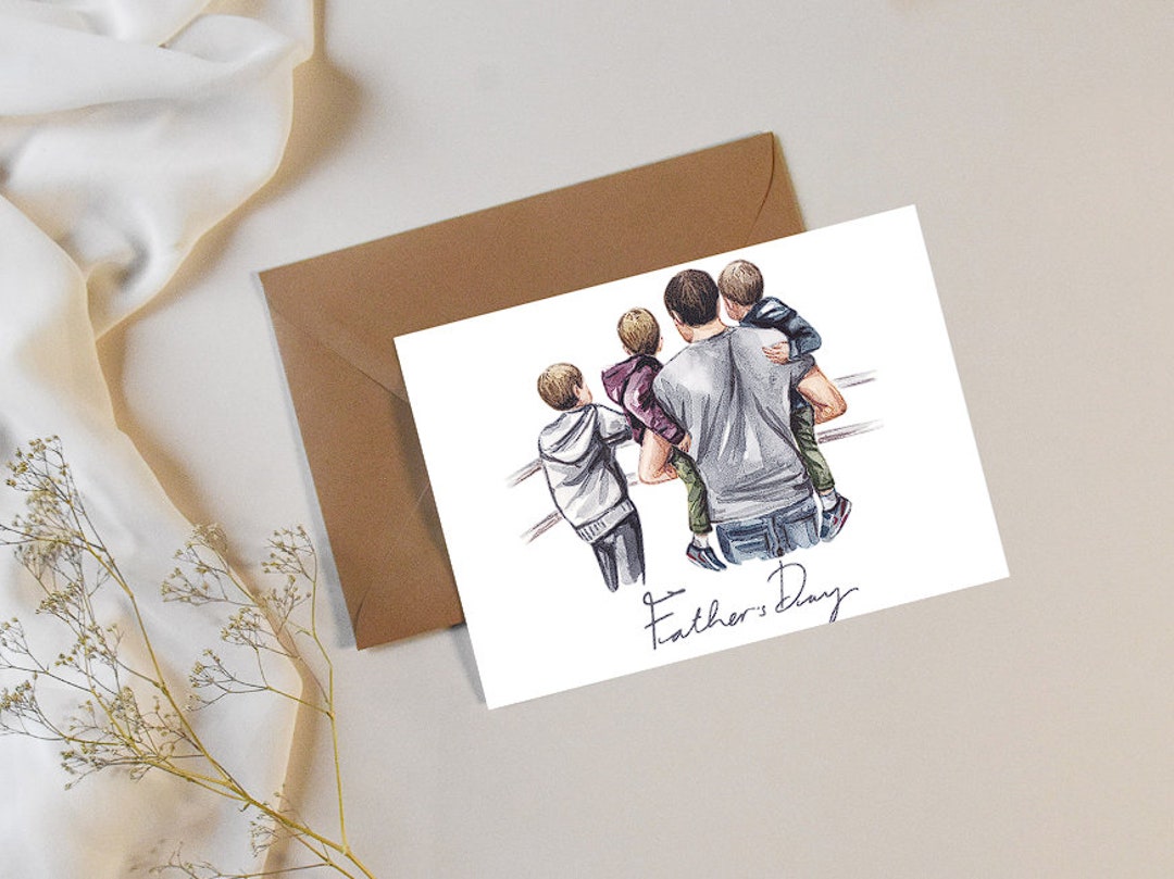 Digital Father's Day Card, Fathers Day Card, Printable Card, Watercolor ...