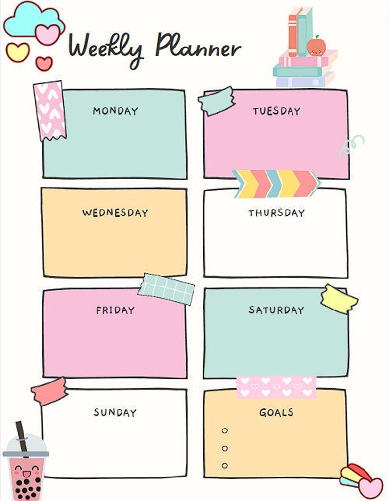 Digital Planner Sheet Printable, Printable Planner, Printable Planner ...