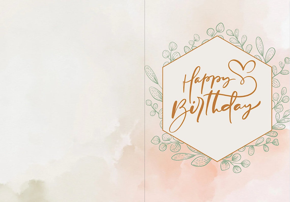 Printable Floral Birthday Card, Digital Card, Digital Download, Happy ...