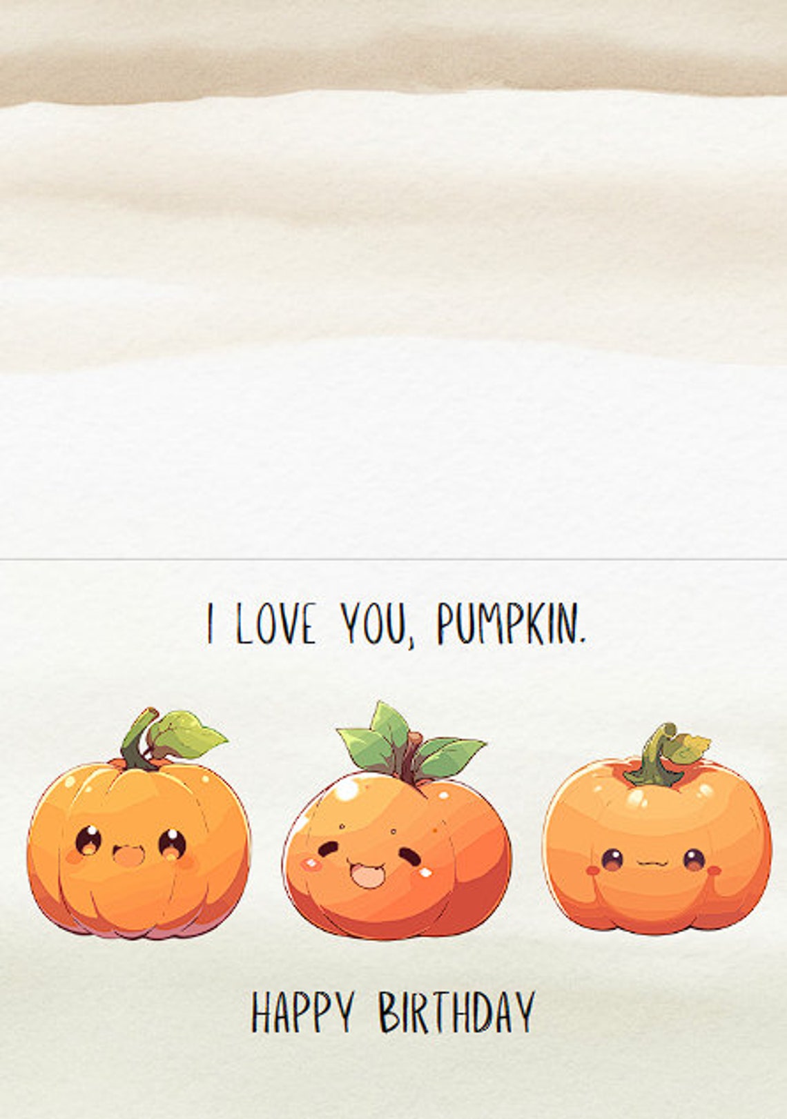 Printable Fall Birthday Card, Pumpkin Card, Printable Card, Printable ...
