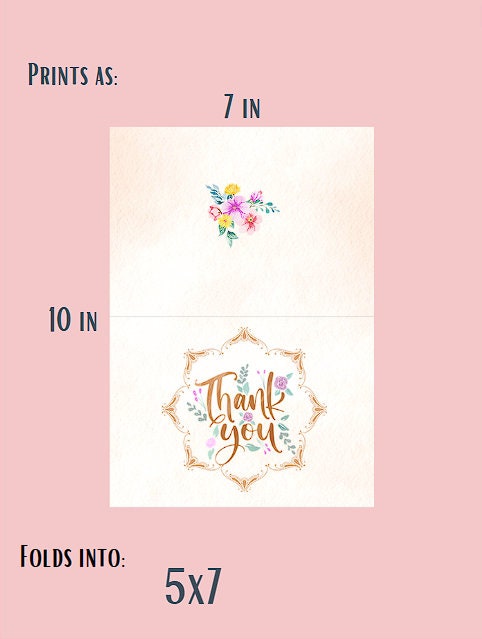 Digital Folded Thank You Card-landscape - Etsy