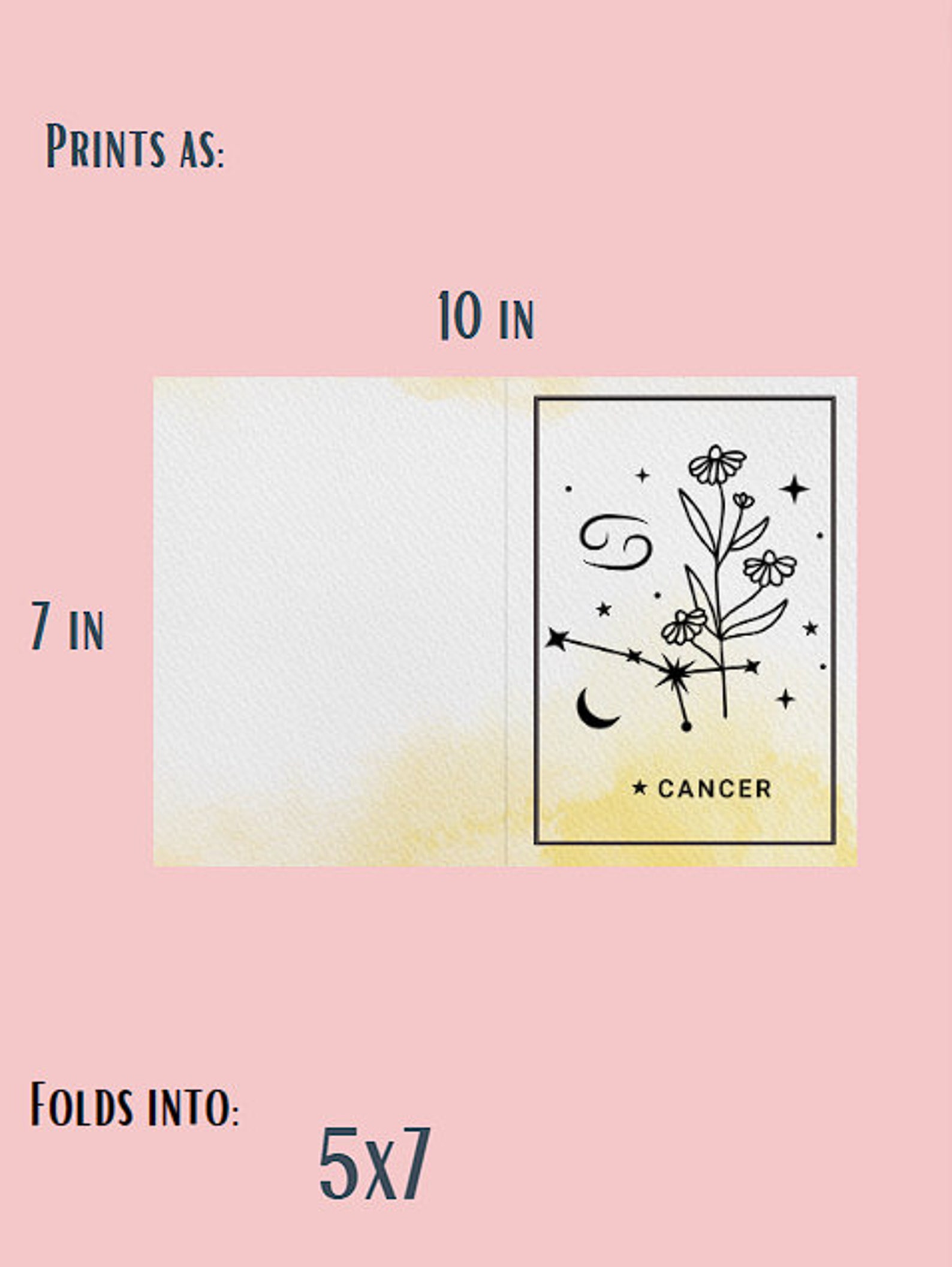 Zodiac Birthday Card, Star Sign Printable (digital Download) - Etsy
