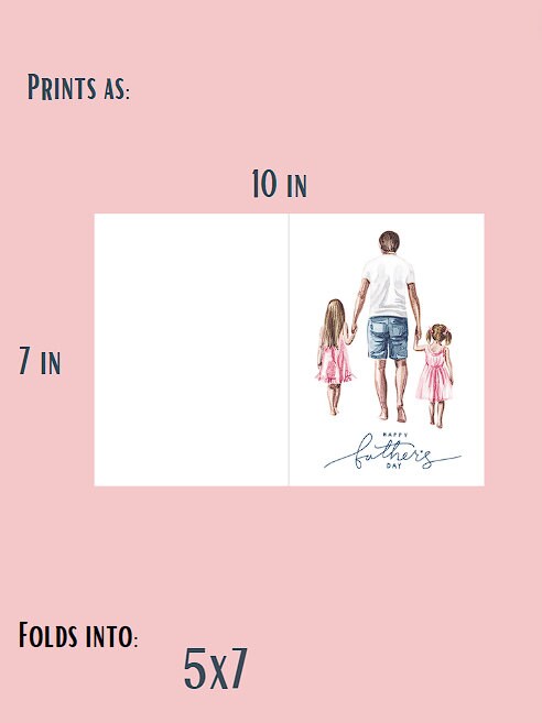 Digital Father's Day Card, Fathers Day Card, Printable Card, Watercolor ...