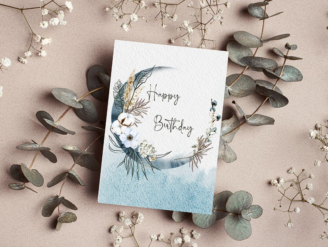 Printable Watercolor Birthday Card, Digital Card, Digital Birthday ...