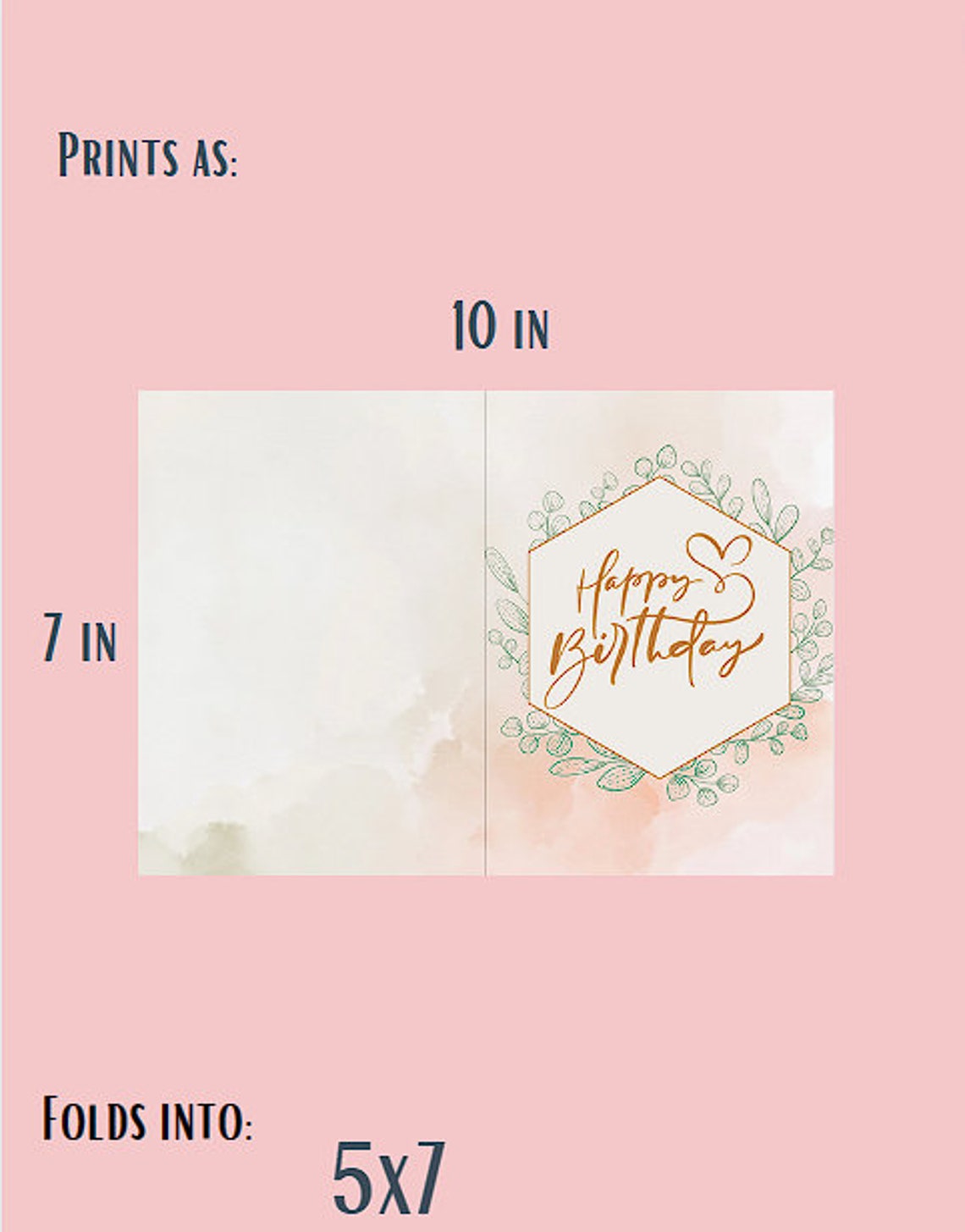 Printable Floral Birthday Card, Digital Card, Digital Download, Happy ...