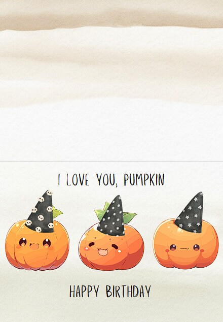 Printable Fall Birthday Card, Pumpkin Card, Printable Card, Printable ...