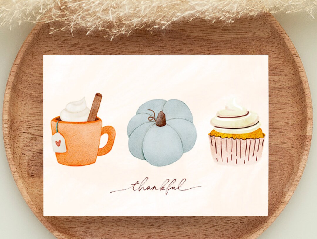 Digital Thanksgiving Card, Printable Thanksgiving Card, Happy ...
