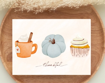 Printable Thanksgiving Card, Happy Thanksgiving Card, Fall Greeting ...
