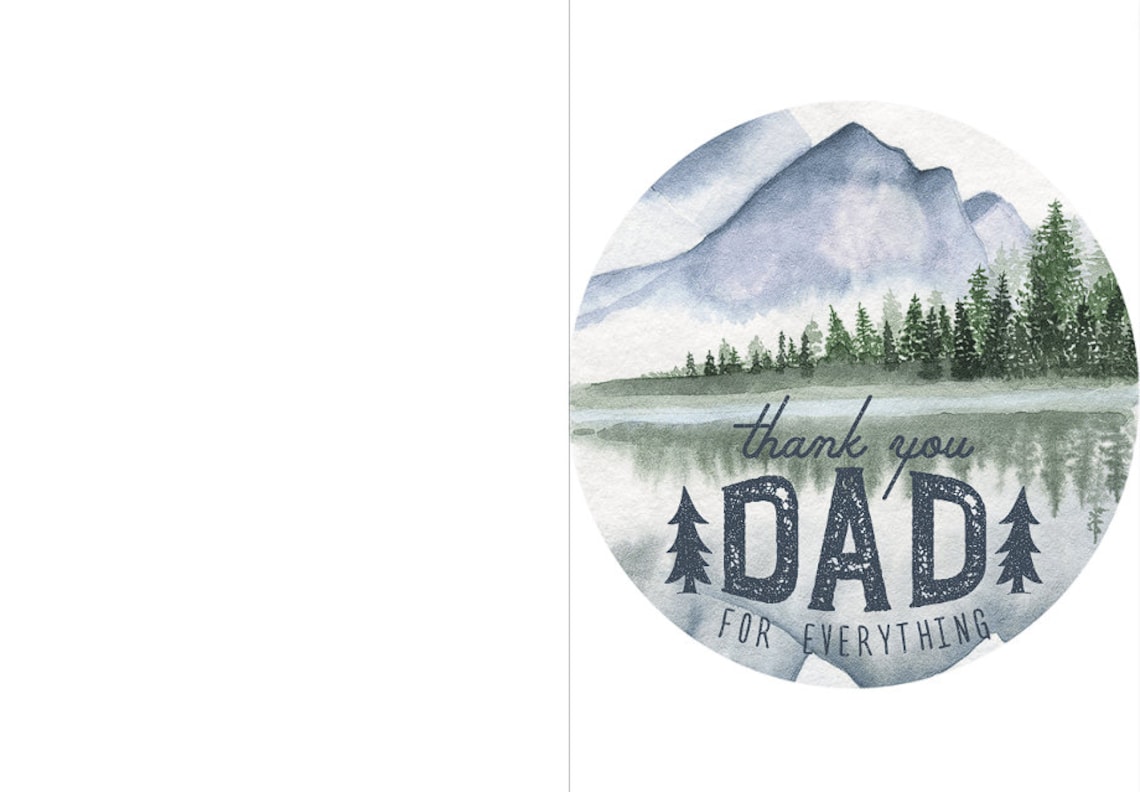 Digital Father's Day Card, Fathers Day Card, Printable Card, Watercolor ...