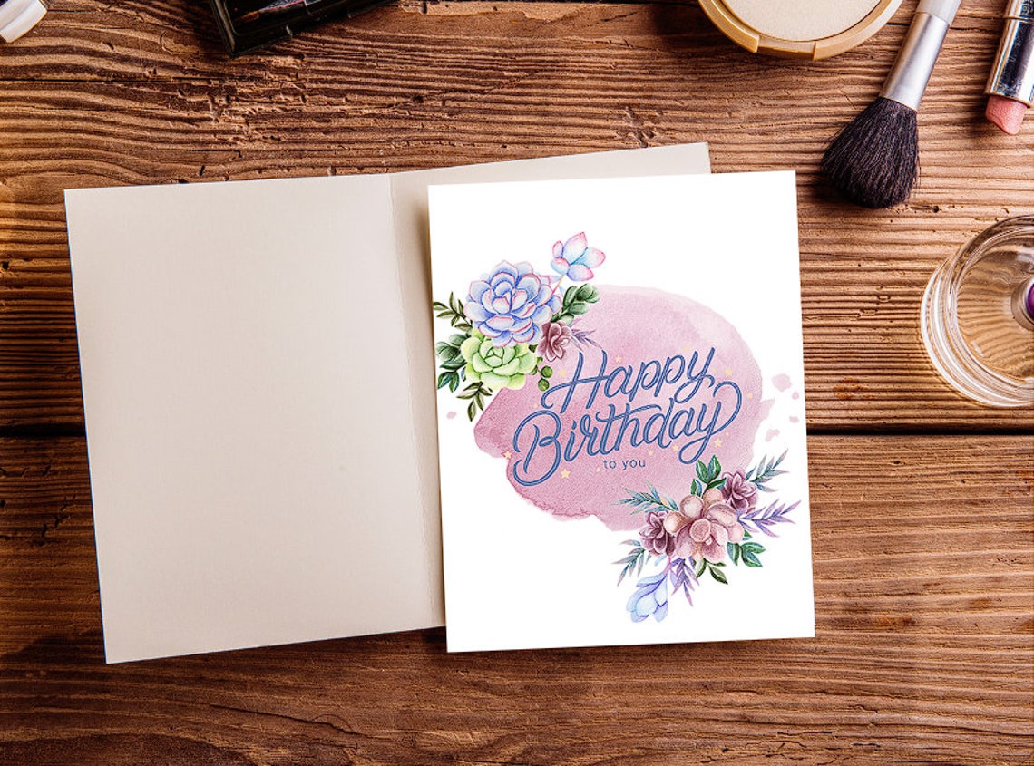 Floral Watercolor Birthday Card (digital Download) - Etsy