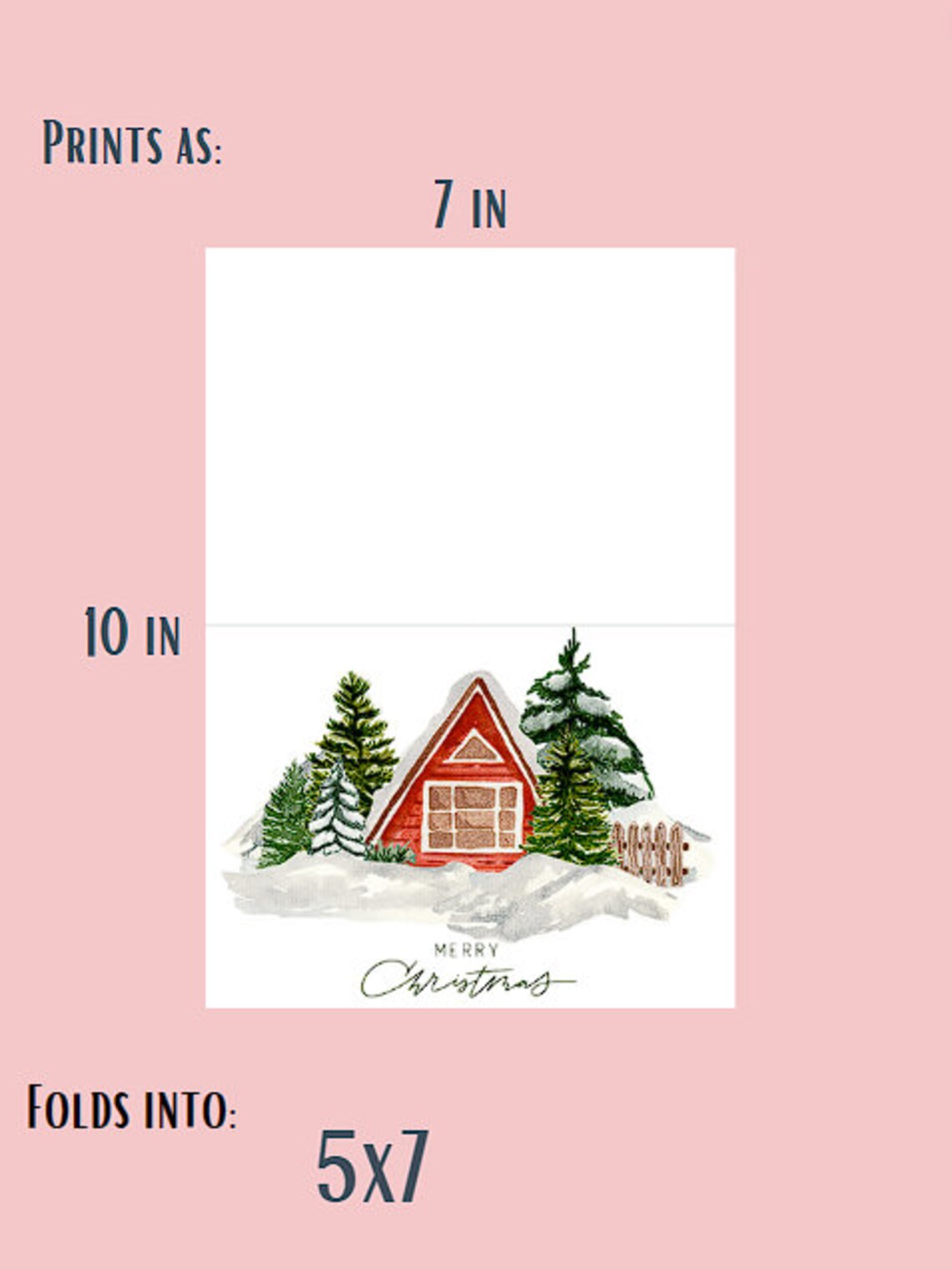 Printable Merry Christmas Card, Digital Card, Digital Download ...