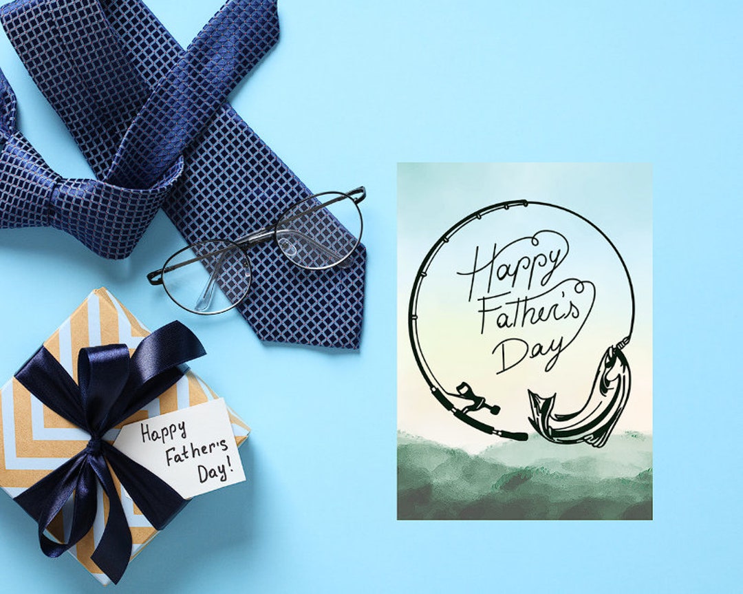 Digital Father's Day Card, Fathers Day Card, Printable Card, Watercolor ...
