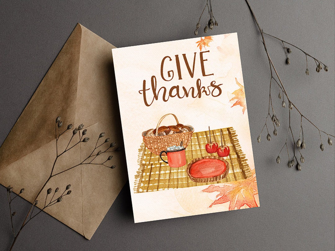 Digital Thanksgiving Card, Printable Thanksgiving Card, Happy ...