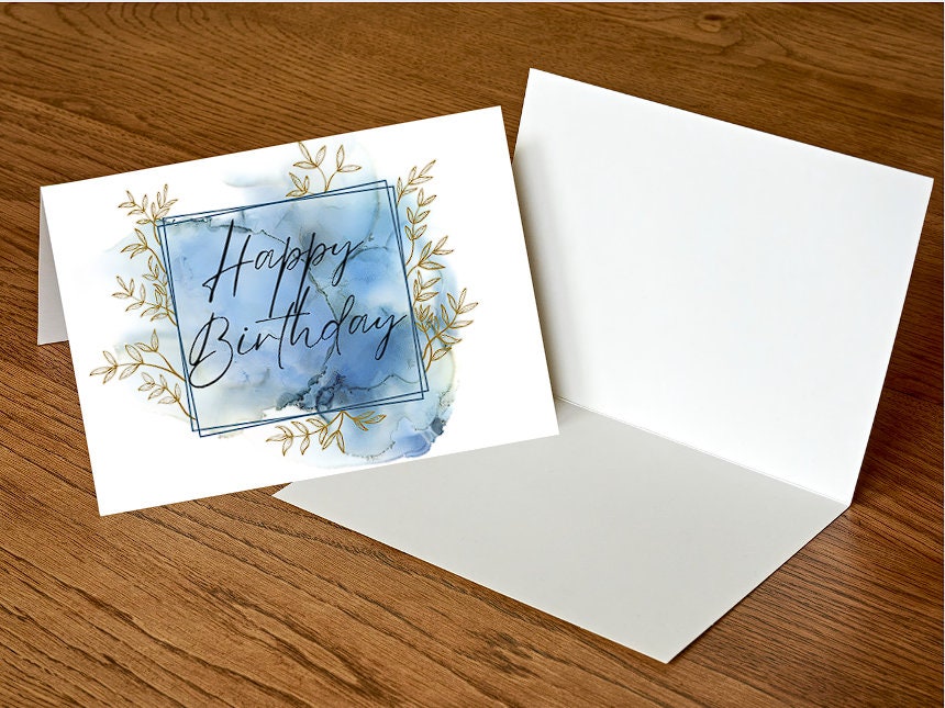 Digital Folded Birthday Card, Printable Card, Foldable Card, Happy ...