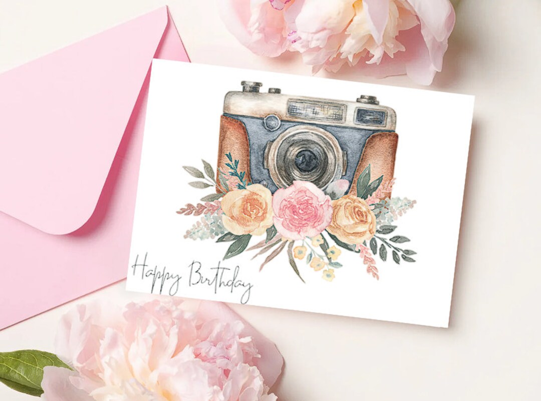 Printable Watercolor Birthday Card, Digital Card, Digital Birthday ...