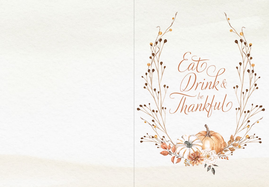 Digital Thanksgiving Card, Printable Thanksgiving Card, Happy ...