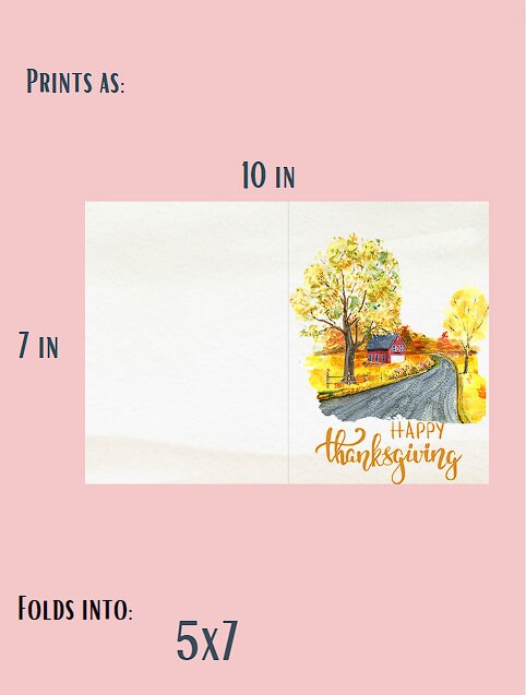 Digital Thanksgiving Card, Printable Thanksgiving Card, Happy ...