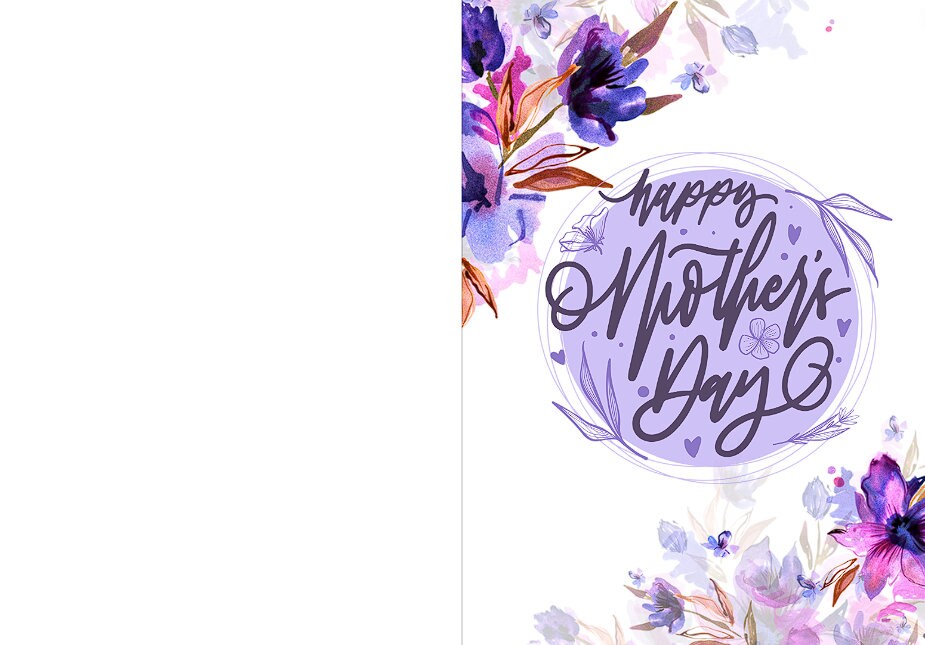 Printable Floral Mother's Day Card, Printable Card, Digital Card ...