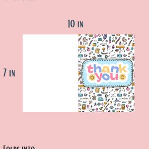 Digital Thank You Card, Printable Thank You, Teacher Appreciation Card ...