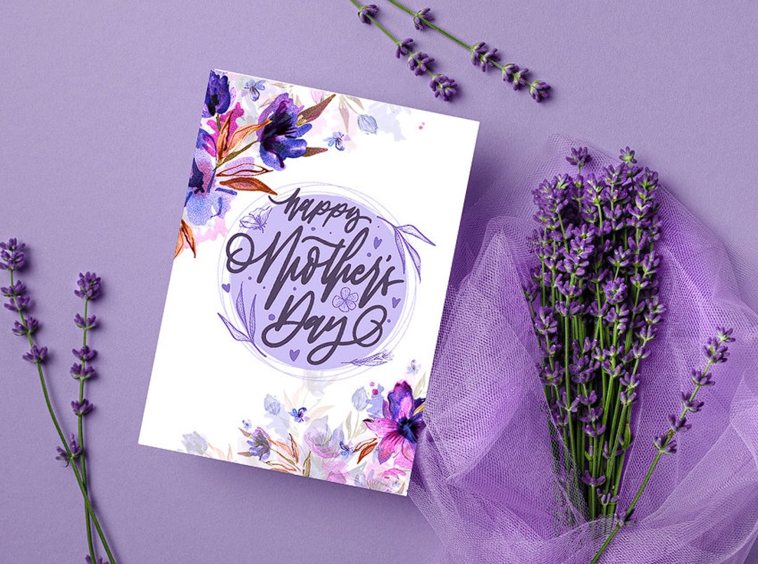 Printable Floral Mother's Day Card, Printable Card, Digital Card ...