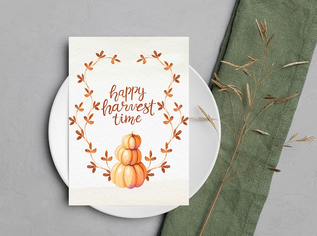 Digital Thanksgiving Card, Printable Thanksgiving Card, Happy ...